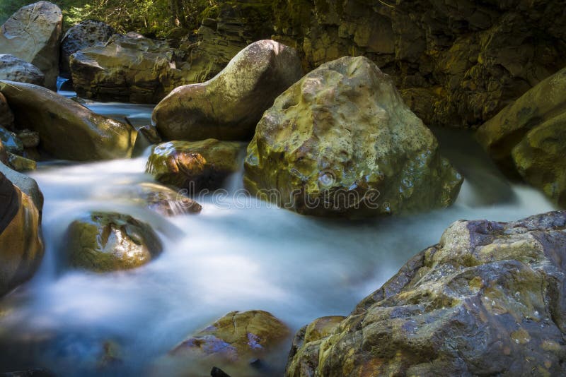 Beautiful River Flowing among Rocks Stock Photo - Image of river ...