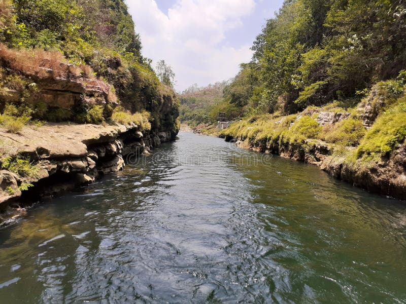 Beautifful River with Stream and Big Cliffs on Both Side Stock Photo ...