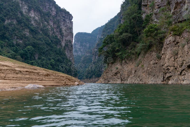 River with Mountains on Both Sides Stock Image - Image of recreational ...