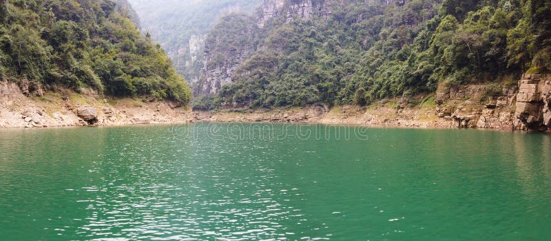 Beautiful River with Mountains on Both Sides Stock Image - Image of ...