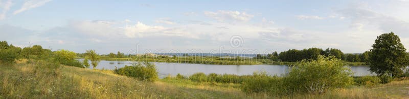 Beautiful river panorama stock image. Image of grass, panorama - 9362129