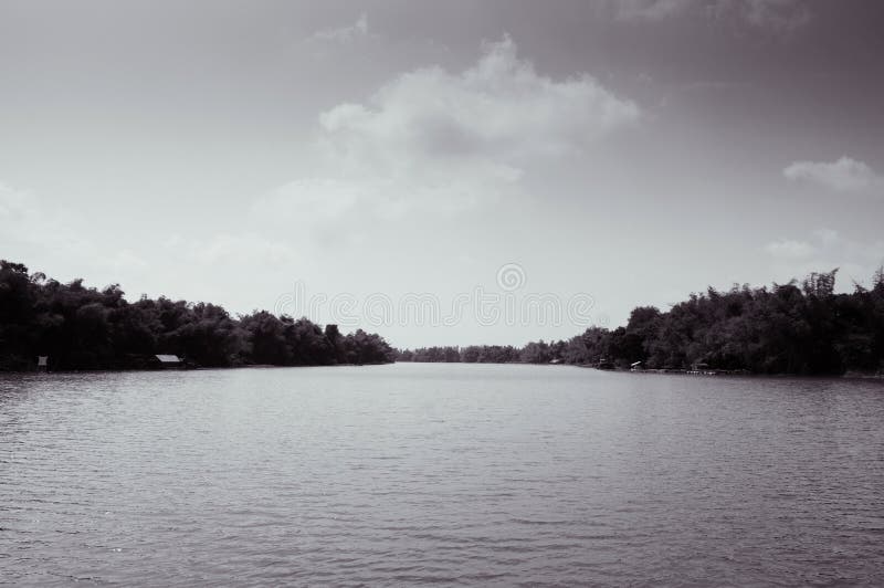 Beautiful River Scene in Evening or Morning Calm River Surface Stock ...