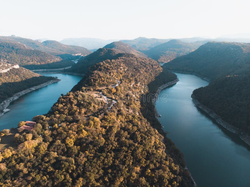 River in parallel stock image. Image of drone, nature - 182649199