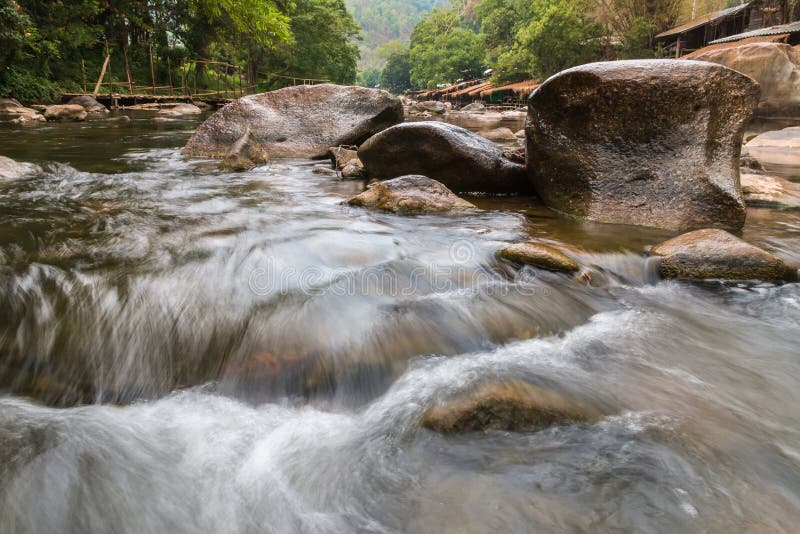 Beautiful River Water Flowing through Stones and Rocks Stock Image ...