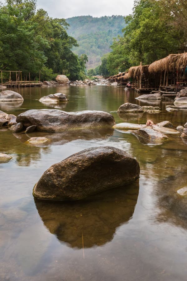 Beautiful River Water Flowing through Stones and Rocks Stock Image ...