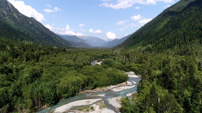 A Beautiful River with a Winding Drying Up Channel, Aerial View Stock ...