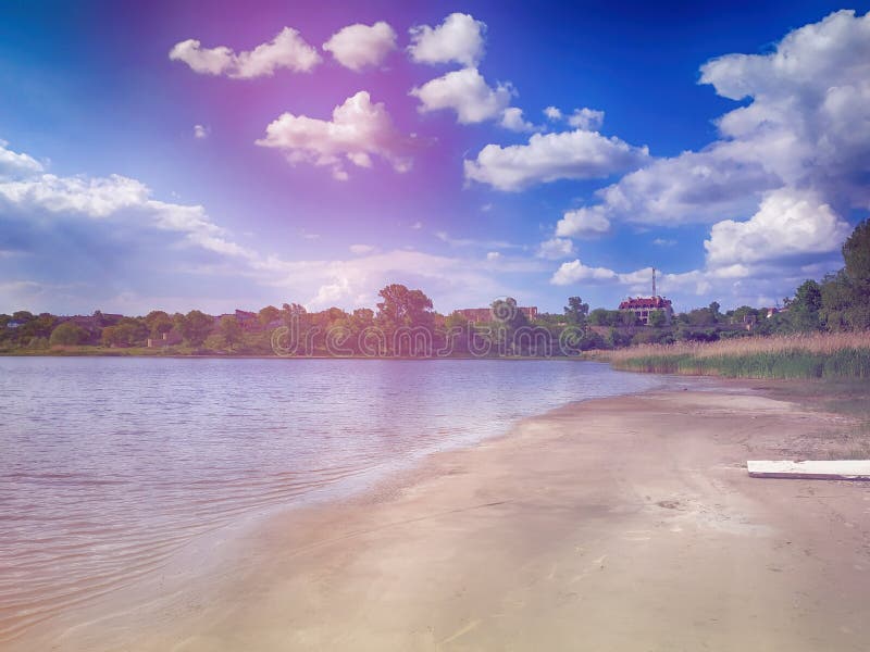 Beautiful Riverbank. Nature, Water, River. View of the Coast and Nature ...