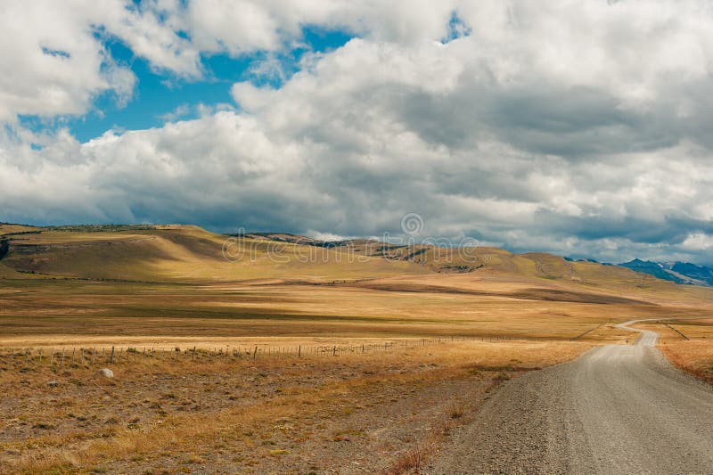 Beautiful Road in the Field Stock Image - Image of horizon, field ...