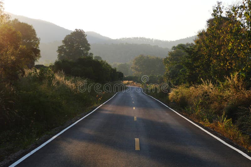 Beautiful Road Go To the Mountain in Countryside. Stock Photo - Image ...