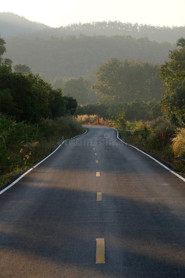 Beautiful Road Go To the Mountain in Countryside. Stock Photo - Image ...