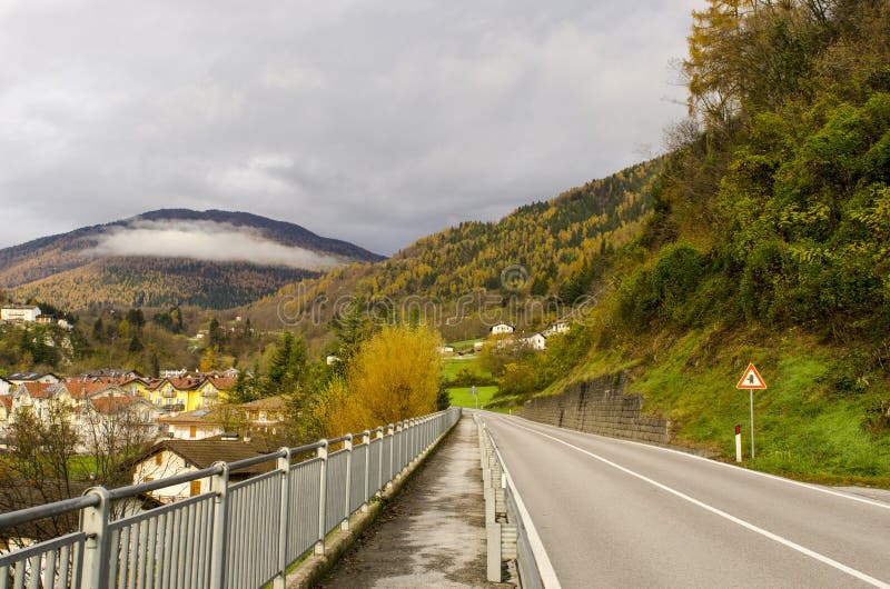 Beautiful Road Landscape in Italian Alps Stock Image - Image of tourism ...