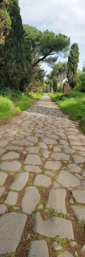 Cobblestone Path in the Park of Villa Borghese Stock Image - Image of ...
