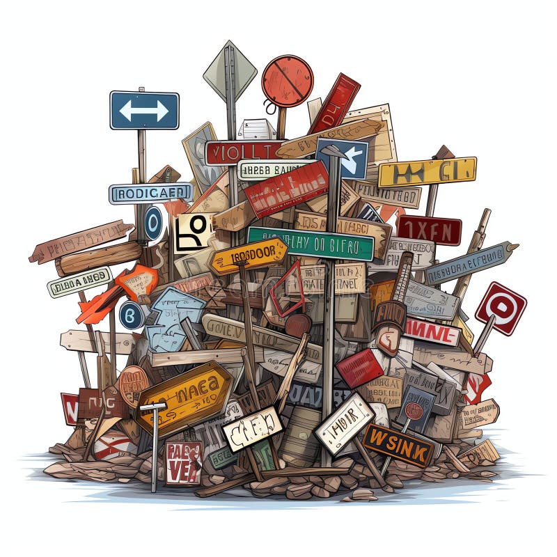 Beautiful Road Sign Clipart Illustration Stock Illustration ...