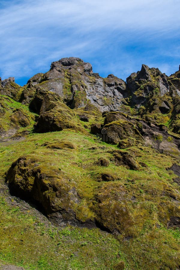Beautiful Rock Formations of Thakgil Canyon in Iceland Stock Image ...