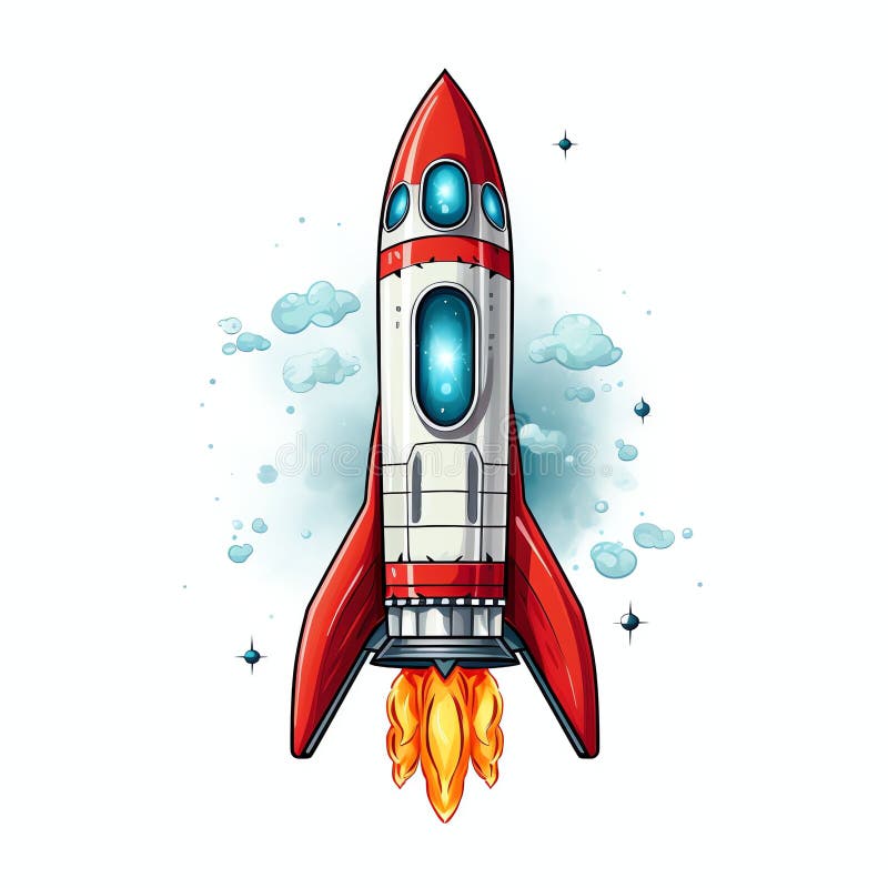 Beautiful Rocket Ship Clipart Illustration Stock Illustration ...