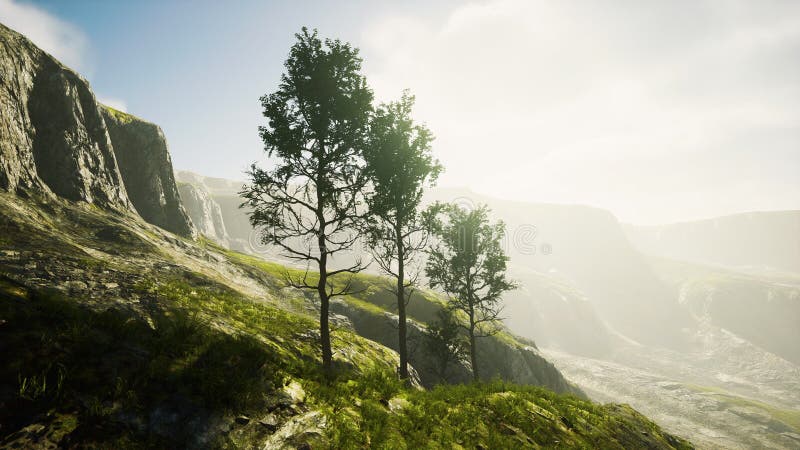 Beautiful Rocks with Few Trees at the Daylight in Nepal Stock Image ...