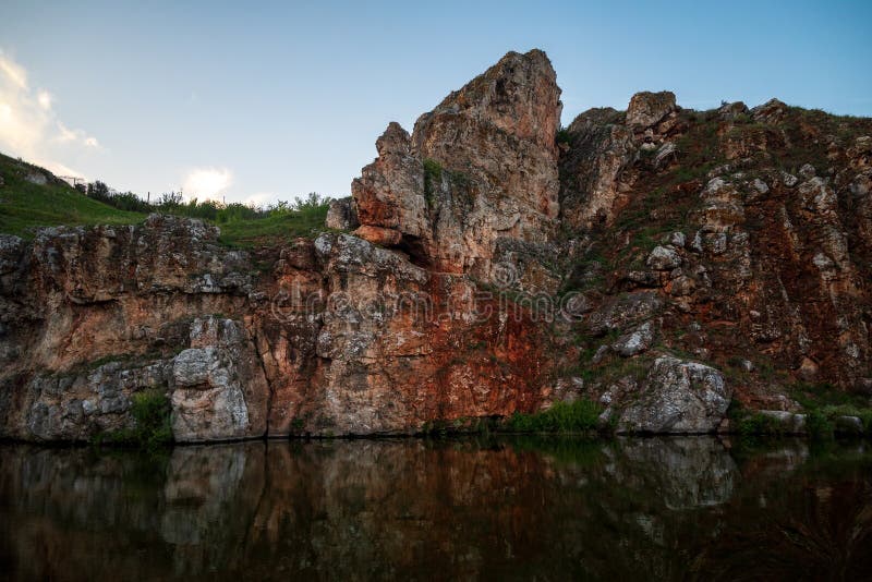 Beautiful Rocks Near the River.chusovaya River Stock Image - Image of ...