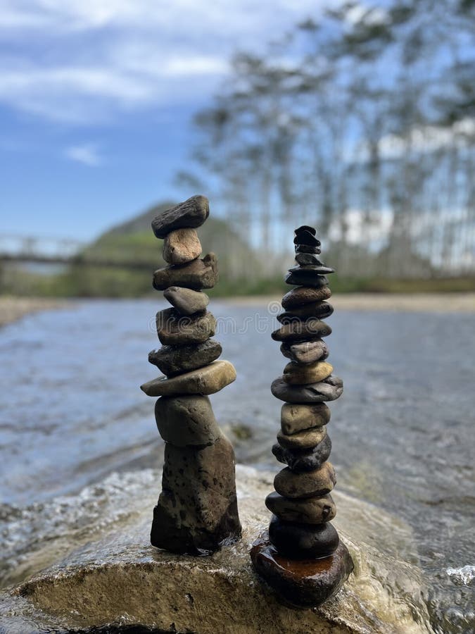Beautiful Rocks in the River and Mountain Stock Image - Image of ...