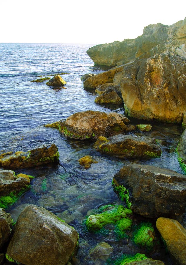 Beautiful Rocks in the Sea stock image. Image of sunny - 29245433