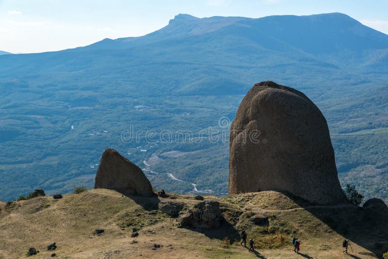 Beautiful Rocks in the Valley of Ghosts, Demerdzhi Mountain Stock Photo ...