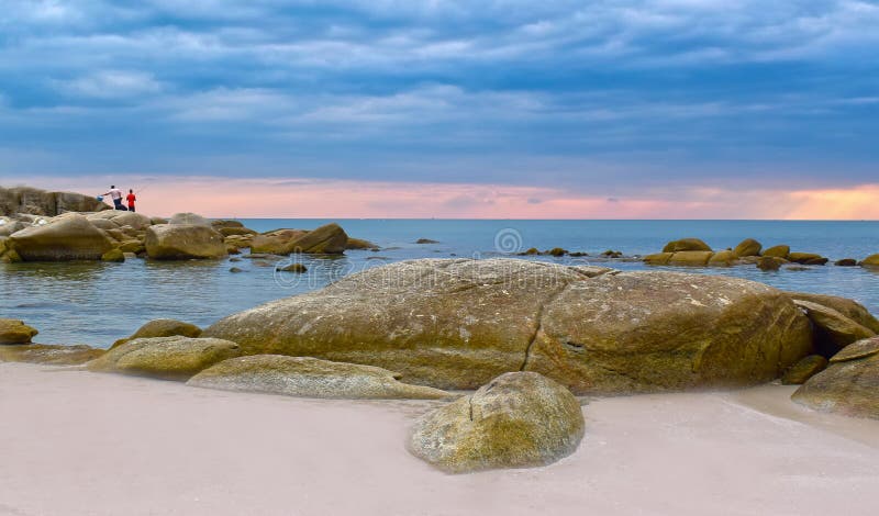 Beautiful rocky beach stock photo. Image of seaside - 260851132