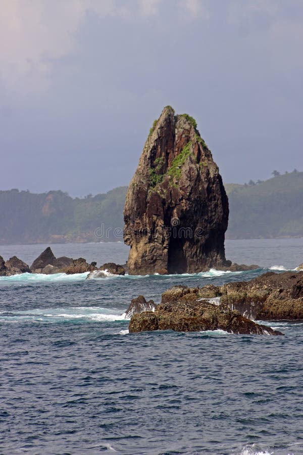 Beautiful Rocky Beach in Blitar, East Java Indonesia Stock Image ...