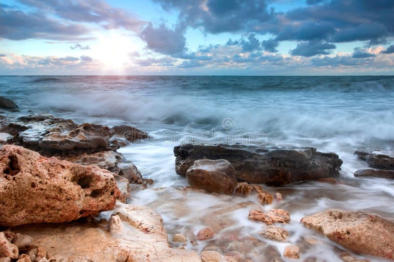 Beautiful rocky sea beach stock image. Image of holiday - 24482623
