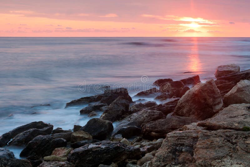 Beautiful Rocky Sea Beach with Lighthouse Stock Photo - Image of beach ...