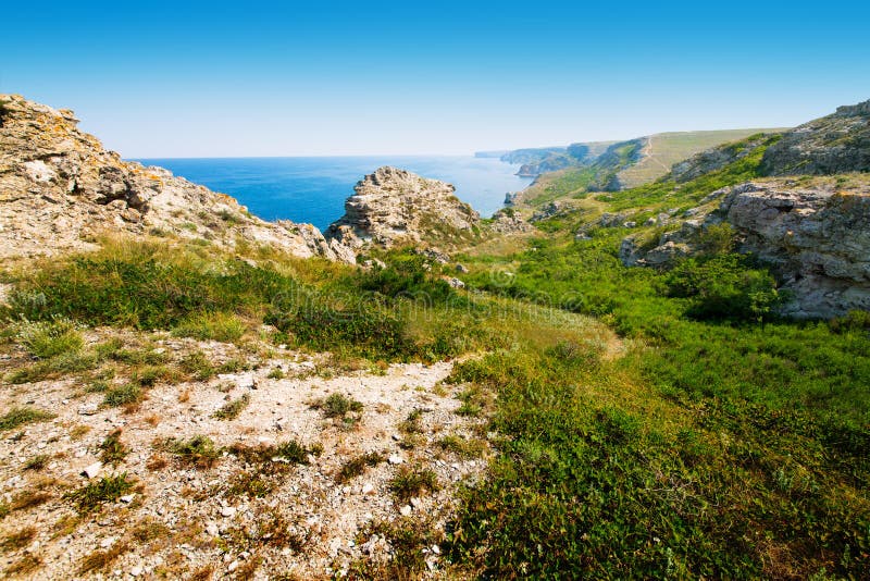 Beautiful rocky sea coast stock photo. Image of seashore - 32501290