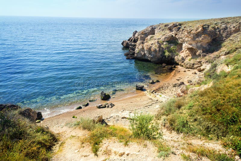 Beautiful rocky sea coast stock photo. Image of landscape - 54902998