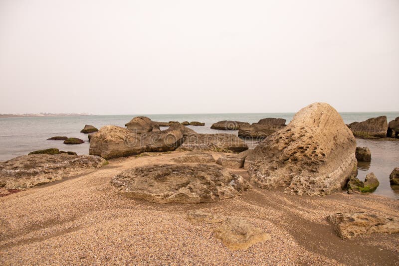 Beautiful rocky seashore stock image. Image of view - 247537525