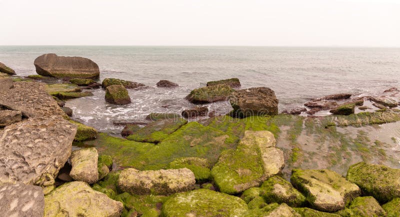 Beautiful rocky seashore stock photo. Image of shore - 248849214