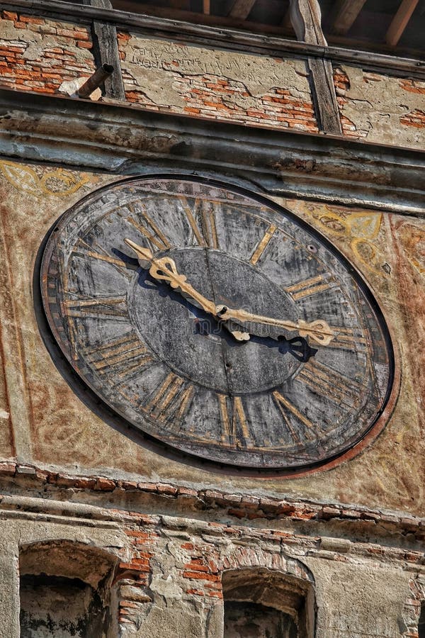 Beautiful Romania - Part of the Iconic Clock Tower of Sighisoara Stock ...