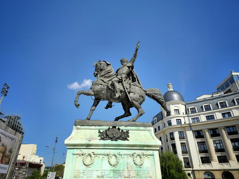 Beautiful Romania - the Statue of Mihai Viteazu in Bucharest Stock ...