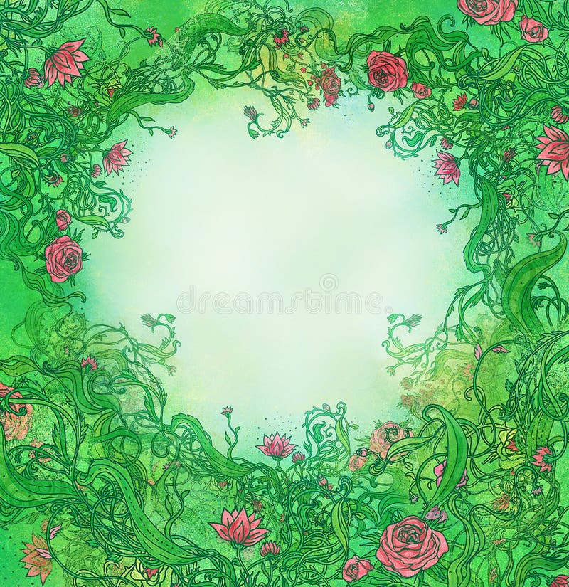 Beautiful romantic frame stock illustration. Illustration of beauty ...