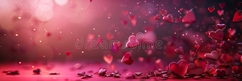 A Beautiful Romantic Hearts Background Featuring Soft Glows and Radiant ...