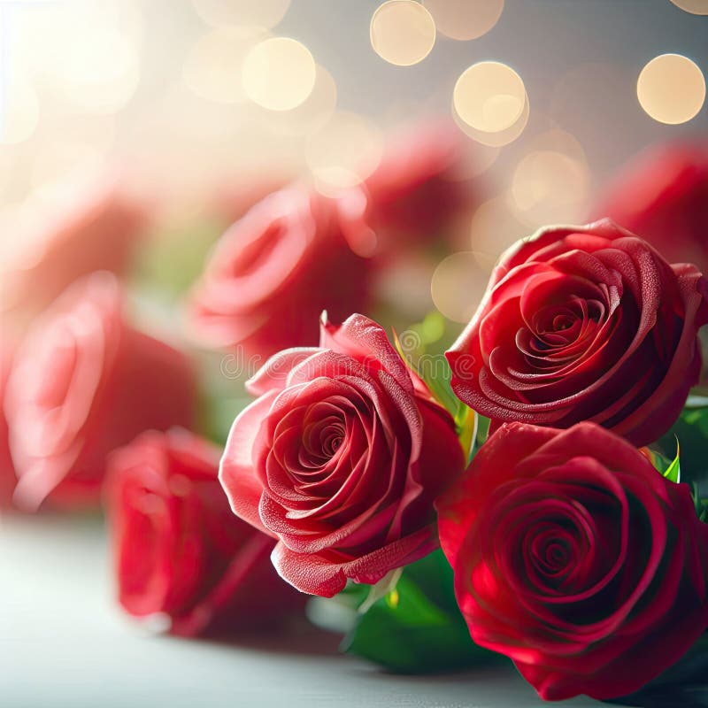 Beautiful Romantic Red Roses Flowers Stock Illustration - Illustration ...