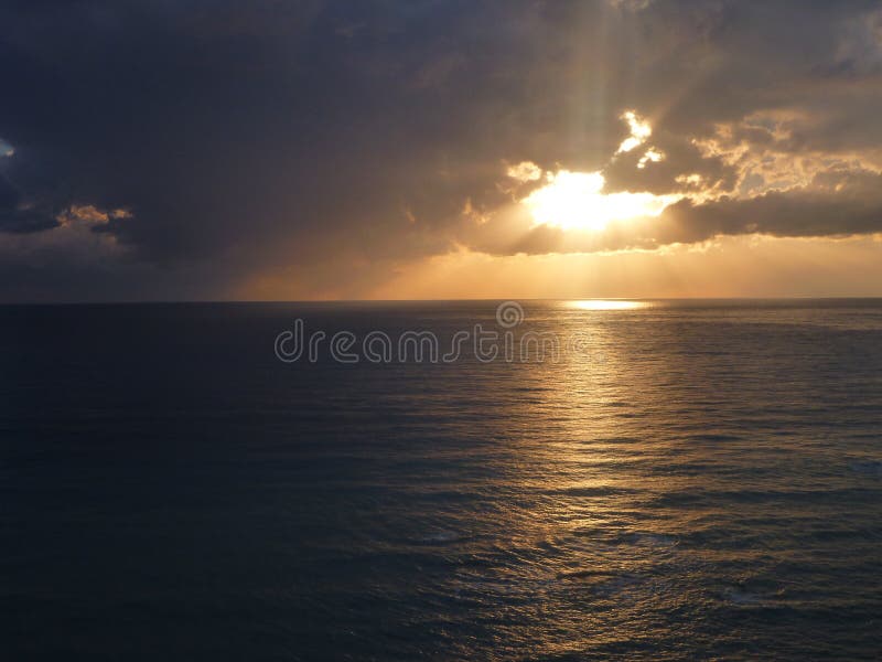 Beautiful Romantic Sunset Over a Sea Stock Image - Image of dawn ...