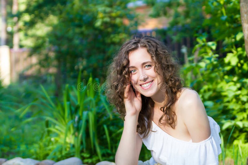 Beautiful Romantic Woman Outdoors Stock Image - Image of attractive ...