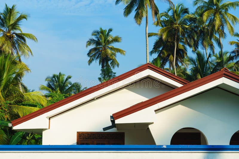 Beautiful Roof of a Tile House in the Tropics Stock Photo - Image of ...