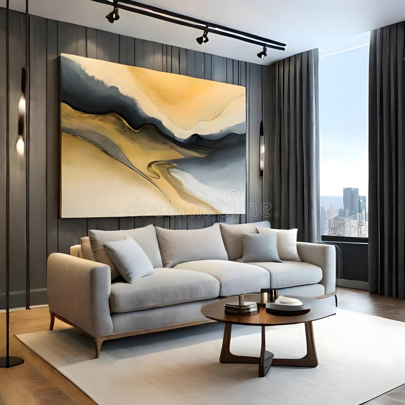 Beautiful Room Interior - Ai Generated Image Stock Illustration ...