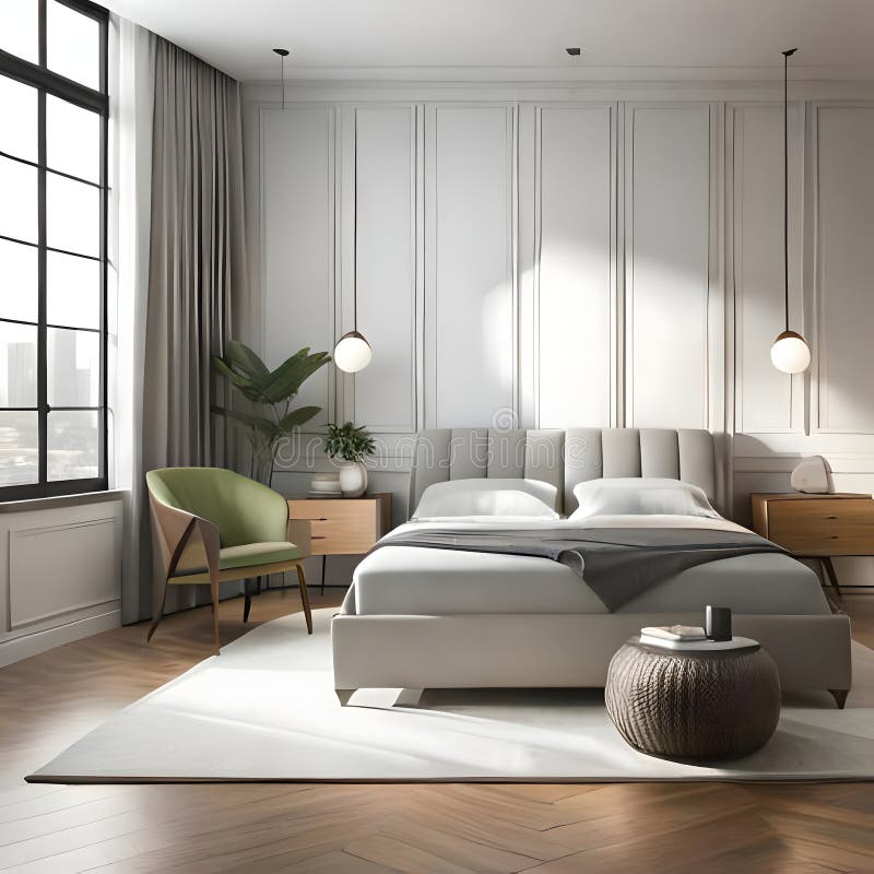 Beautiful Room Interior - Ai Generated Image Stock Illustration ...