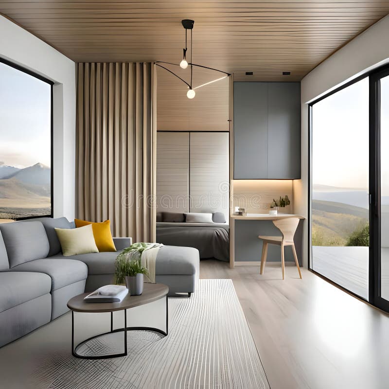 Beautiful Room Interior - Ai Generated Image Stock Illustration ...