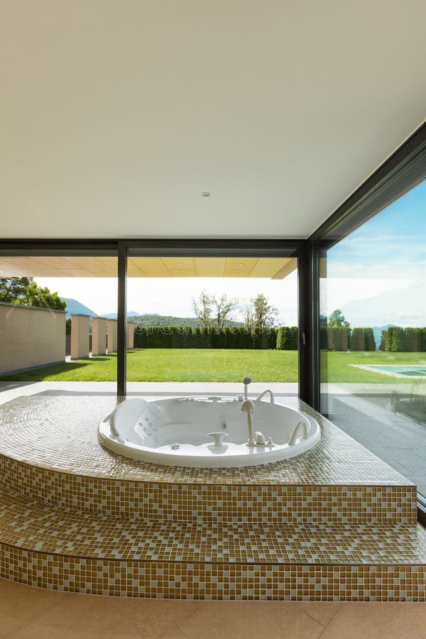 Beautiful Room with Jacuzzi Stock Image - Image of lifestyle, indoor ...