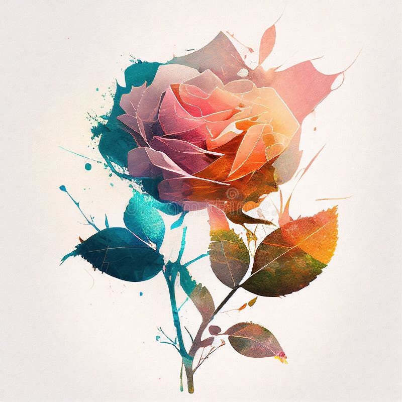 Beautiful Red Rose Stem is Shown on a White Background Generative AI ...