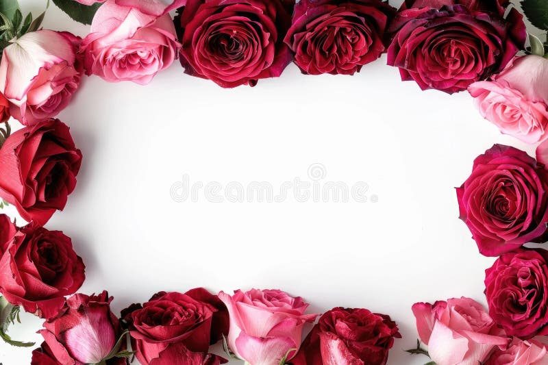 A Beautiful Rose Banner with a White Space for Text Stock Illustration ...