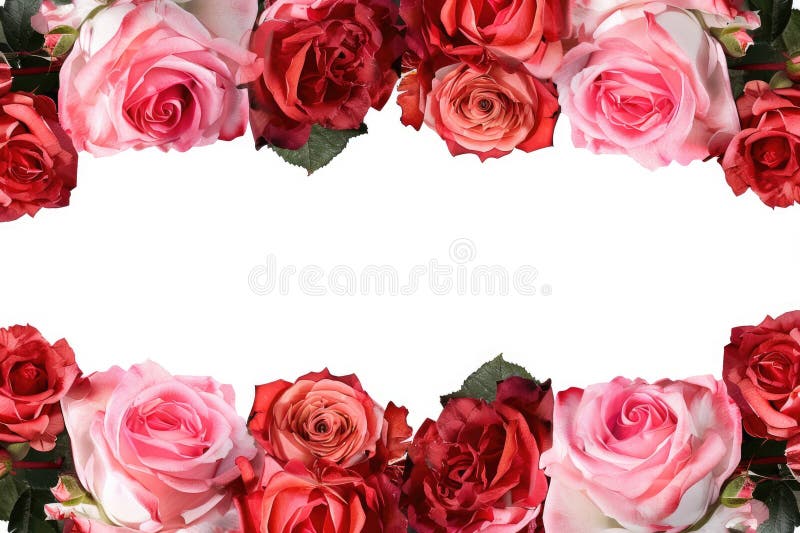 A Beautiful Rose Banner with a White Space for Text Stock Illustration ...