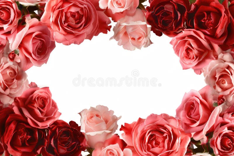 A Beautiful Rose Banner with a White Space for Text Stock Illustration ...