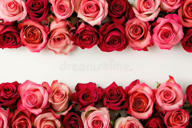 A Beautiful Rose Banner with a White Space for Text Stock Illustration ...