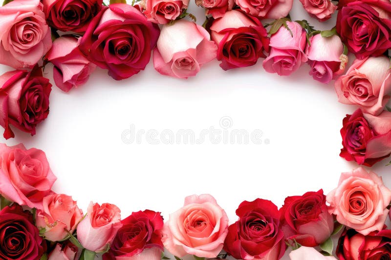 A Beautiful Rose Banner with a White Space for Text Stock Illustration ...